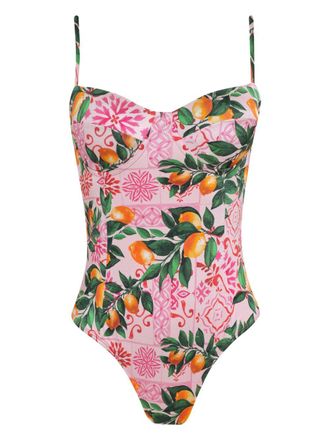 Brigitte maillot de bain à imprimé graphique - Rose
