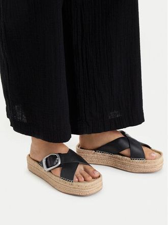 Calvin Klein Espadrilles Flatf Espadrill Cross Lth Hdw HW0HW02892 Schwarz