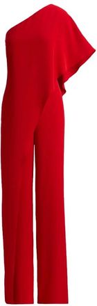 Ralph Lauren Femme, Combinaisons et Ensembles, Rouge, Taille: 36 FR Cape Georgette One-Shoulder Jumpsuit