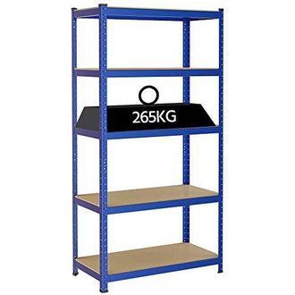 Yaheetech &Eacute;tag&egrave;res de Rangement 180 x 90 x 45 cm Charge Lourde 1325 kg Clipsable 5 Niveaux Syst&egrave;me de Stockage en Acier MDF Garage Atelier