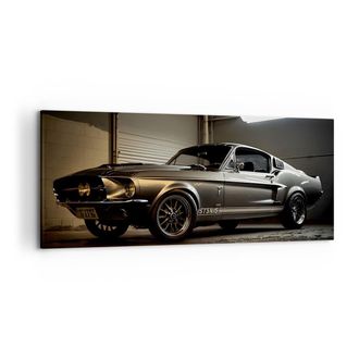 Arttor Wandbilder Dekoration Wohnzimmer Sportwagen Retro Klassisch Panorama Bilder auf Leinwand 120x50cm Leinwandbild Schlafzimmer K&uuml;che Wand Kunstdruck Art 