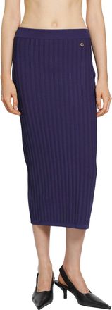 Versace Stretch Viscose Mesh Knit Midi Skirt