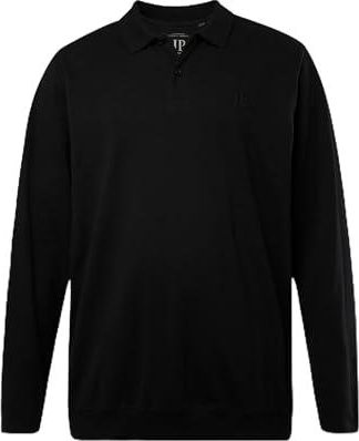 JP1880 Hommes Grandes Tailles L-8XL Polo en Maille piquée, Collection Basic. Manches Longues et Ventre Confort. Jusquau 8XL. Noir 5XL 827115100-5XL