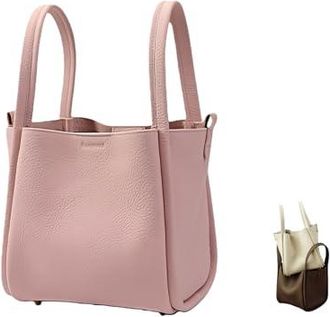 Generic Petit sac seau en cuir pour femme - Design classique - &Eacute;l&eacute;gant - Fourre-tout souple - Sac &agrave; main Hobo, rose, 17cm*19cm*20cm/ 6.69in*7.48in*7.78in