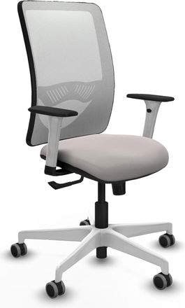 Piqueras y Crespo B&uuml;rostuhl Zulema mit wei&szlig;en und schwarzen Armlehnen, h&ouml;henverstellbare Lendenwirbelst&uuml;tze, ausgestattet mit 3 Positionen und Schaumstoff. Wei&szlig;/Wei&szlig;