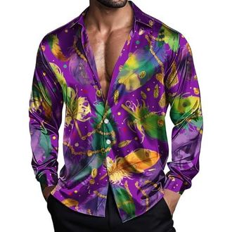 Generic Costume de carnaval pour homme - Chemise &agrave; manches longues - Coupe droite - Chemise de loisirs - Chemise &agrave; manches longues respirante - Chemise de pla