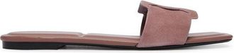 Calvin Klein Pantoletten Square Flat Sndl Embl Suede HW0HW03055 Rosa