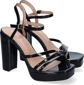 Shoes & Blues Sandales &agrave; talons pour femme, design moderne et &eacute;l&eacute;gant, avec bretelles crois&eacute;es sur la raquette, id&eacute;ales pour les &eacute;v&eacute;nements et fermeture &agrave; boucle., 