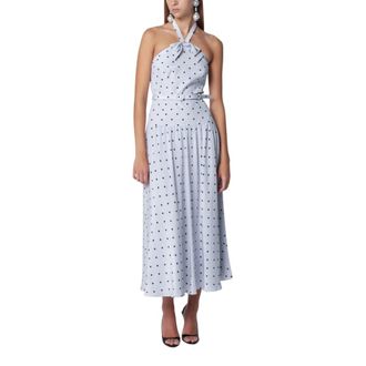 Alessandra Rich Print Halter-Neck Dress - - Dresses - Damen - Blau - S