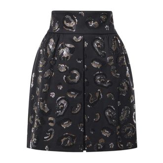 Genny Wollrock mit Strasssteinen - - Skirts - Damen - Schwarzk - S