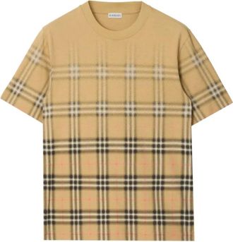 Burberry Homme, Tops, Beige, Taille: 2XL Jwear T-shirt IP Check