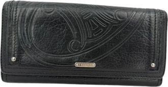 Celine Portefeuille long pr&eacute;-poss&eacute;d&eacute; &agrave; motif Triomphe - Femme - Pre-owned - Noir - Taille: ONE Size