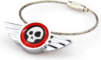 Generic Porte-clés en alliage chromé poli en forme daile compatible avec toutes les Mini Cooper One S JCW PJ03, crâne