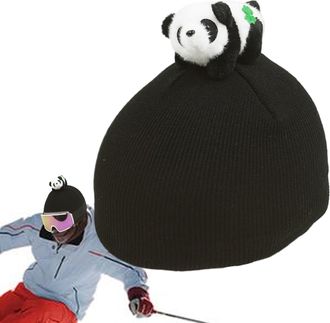 Generico Winter-Panda f&uuml;r Snowboard: warme Strickm&uuml;tze f&uuml;r Motorrad, Ski, weicher Flanellstoff, elastisch, f&uuml;r M&auml;nner und Frauen
