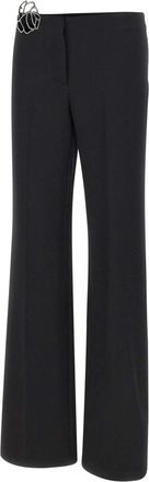 Blumarine Femme, Pantalons, Noir, Taille: 38 FR Pantalon Cady avec broderie ajour&eacute;e et strass