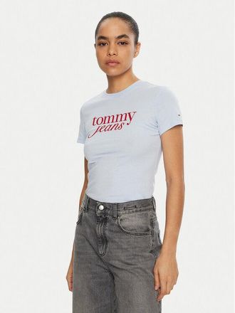 Tommy Jeans T-Shirt Essential DW0DW19447 Himmelblau Slim Fit