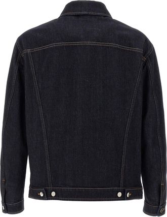 Fendi Logo-Embroidered Denim Jacket - Dark Indigo