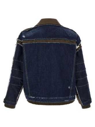 Dsquared2 Layered Denim and Canvas Hybrid Jacket - Blue