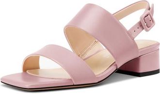 Castamere Femmes Bloc Chunky Bas Talon Heel Ouvert Carr&eacute; Bout Boucle Sandales Dress D&eacute;contract&eacute; Party Chaussures 3.5 CM Heels Rose 39 EU