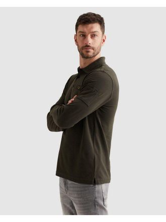PME Legend Langarm-Poloshirt mit Logo Stickerei
