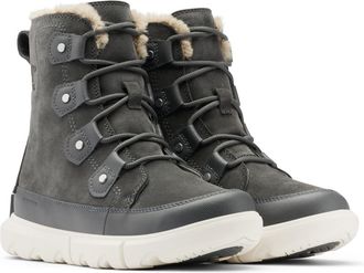 Sorel Explorer II Joan WP wasserdichte Winterstiefel für Damen, Grau (Grill x Fawn), 37.5 EU