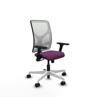 Piqueras y Crespo Computerstuhl mit 3D-Armen, h&ouml;henverstellbare Lendenwirbelst&uuml;tze, ausgestattet mit 3 Positionen und Schneideschaum, mit 65 mm Nylon-Rollen, Wei&szlig;/Viole