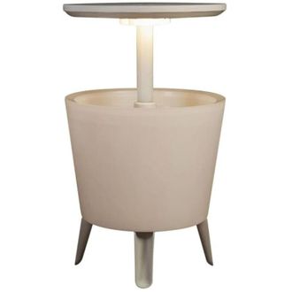 Keter Cool Bar mit Licht LED-Lichtk&uuml;hler mit ausziehbarem Tisch, 57x 50 x 50 cm, wei&szlig; (231366)