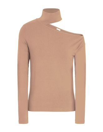 8 by YOOX VISCOSE CUT-OUT L/SLEEVE TOP