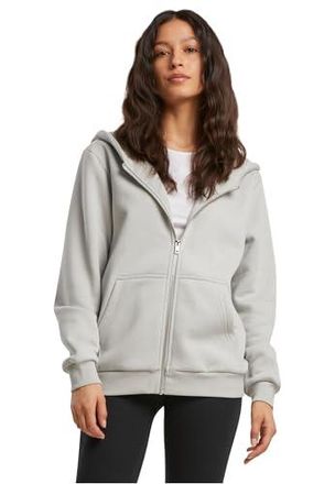 Build Your Brand By290-ladies Fluffy Zip Hoody Sweat-Shirt &agrave; Capuche, Lightasphalte, M Femme