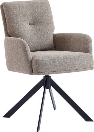 Novel Armlehnstuhl, Gelb, Grau, Schwarz, Metall, Textil, Drehkreuz, 60.5x88x67 cm, Stoffauswahl, Typenauswahl, Sitzfl&auml;che 360&deg; drehbar, Gestellauswahl, auto