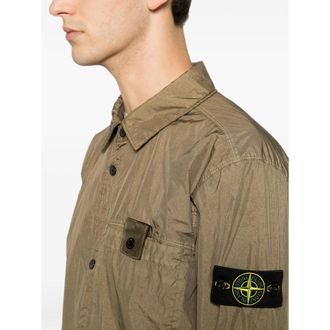 Stone Island Crinkled Polyamide Jacket - Green
