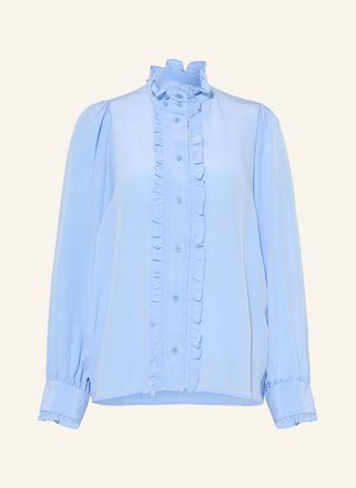Sandro Sandro Seidenbluse Mit R&uuml;schen blau