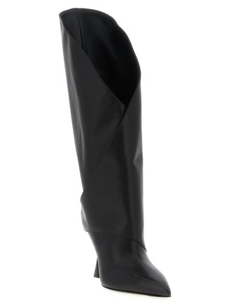 Balmain Calfskin Over-The-Knee Boot - Black