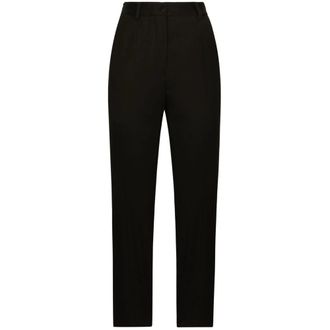 Dolce & Gabbana Schwarze Wollmischung Straight Leg Hose - - Trousers - Damen - Schwarzk - M