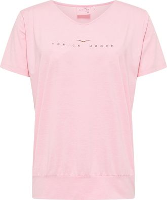 Venice Beach Curvy Line Sport-T-Shirt f&uuml;r Damen mit l&auml;ssiger Schnittform und kurzen &Auml;rmeln Sui 46, Cameo Rose