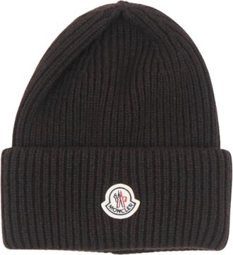 Moncler M&uuml;tze aus Wolle und Kaschmir mit Logo - - Accessories - Herren - Braun - ONE SIZE