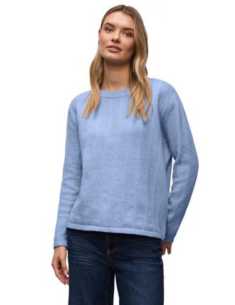 Street One Strukturpullover Frosted Blue Mel. 44