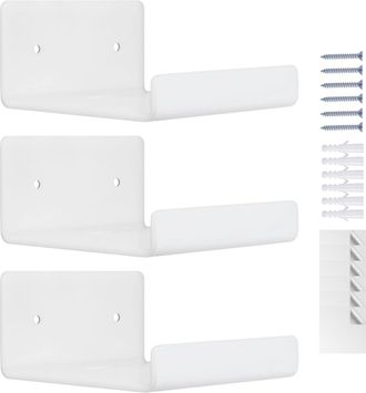 Generico Floating Shelves Acrylic Wall Record Display Shelf, 3 St&uuml;ck Photo Frame Organizer for Renters Designers Students Office Shop Hotel Bathroom Living Roo