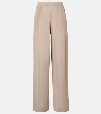 Alaia Ala&iuml;a Pantalon ample en lin et soie