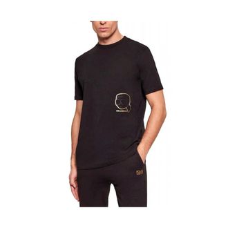 Karl Lagerfeld Homme, Tops, Noir, Taille: S T-Shirt Ras du Cou