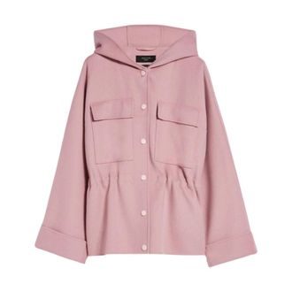 Max Mara Kurzer Wollparka mit Kapuze - - Coats - Damen - Rosa - 3XS