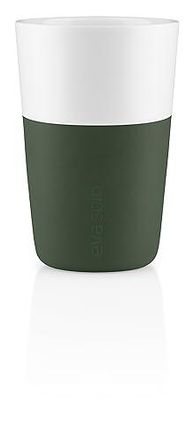 Eva Solo Eva Solo Cafe Latte mug set de 2, porcelaine, silicone, Emerald Green, 360 ml