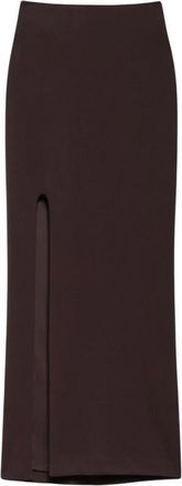 Aniye By Jupe midi fendue sur le c&ocirc;t&eacute; - Femme - Jupes - Brun - Taille: 38 FR