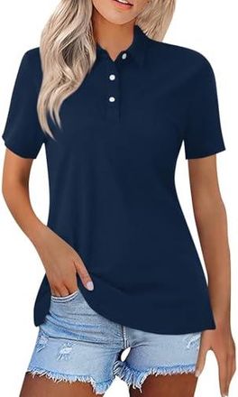 Generic Femme Tee Shirt Coton D&eacute;contract&eacute;e Chic Tshirt Tops Manches Courtes D&eacute;t&eacute; Lache Basique T-Shirt Sport Blanc &Agrave; Col en V Hauts Tunique Manche Courtes Occ