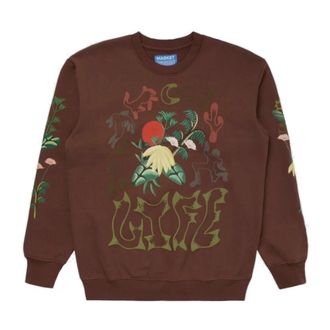 Market Lang&auml;rmeliges Sweatshirt mit Rundhalsausschnitt - - Sweatshirts & Hoodies - Herren - Braun - XL