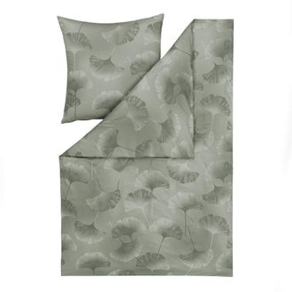 ESTELLA Bettw&auml;sche Isabella | Oliv | 155x220 cm + 80x80 cm | b&uuml;gelfreie Qualit&auml;t | pflegeleicht & trocknerfest | ideale Vier-Jahreszeiten-Garnitur | 100% Baum