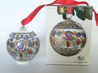 Hutschenreuther Weihnachtskugel 1991 Kristall - Kugel aus Glas - NEU - OVP - 1. Wahl - Glaskugel