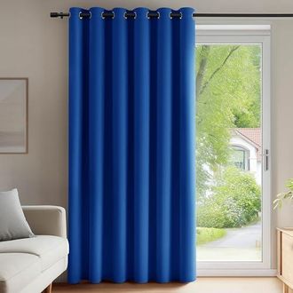 Deconovo Rideaux Occultants Isolant Thermique Anti Froid, 200X280 CM (Largeur X Hauteur), Rideaux pour Salon et Chambre, Design Moderne &agrave; Oeillets, Bleu Roi, 1