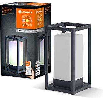 Ledvance SMART+ Outdoor WiFi-Tischleuchte, 5W, 310lm, schwarz, mit warmweißem Licht (3000K) und 16 Mio. Farben, batteriebetrieben, mobil nutzbar, steuerbar per