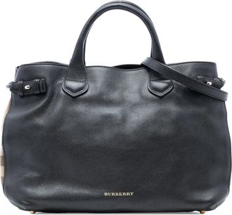 Burberry Hobo Bags - Medium Leather and House Check Banner Satchel - Gr. unisize - in Schwarz - f&uuml;r Damen
